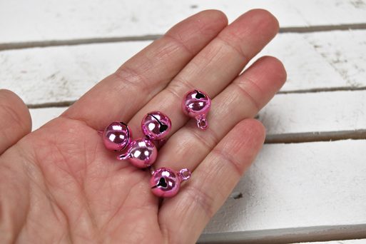 Shiny Pink Jingle Bells – 5 Count – The Ornament Girl's Market