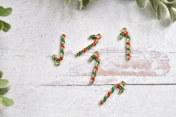 Gold Candy Cane Charms – Set of 5 – The Ornament Girl's Market