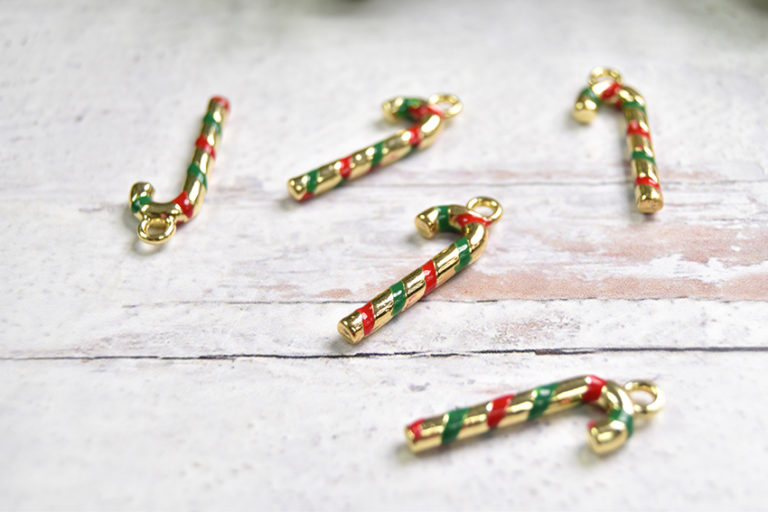 Gold Candy Cane Charms – Set of 5 – The Ornament Girl's Market