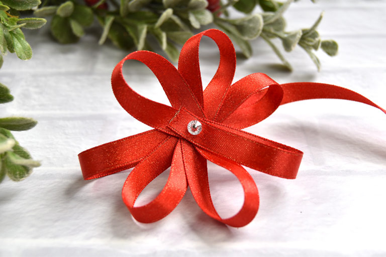 Cardinal Red Satin Radiance Ribbon with Gold Shimmer – By the Yard ...