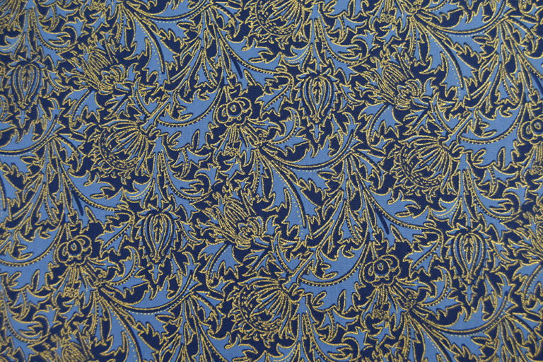 Moda Metallic Navy Blue Wide Fabric – Morris Holiday – By the Quarter ...