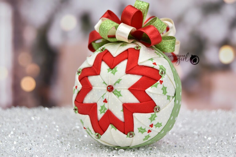 Quilted Ball ‘Basic Star’ Ornament Pattern e-Book – No Sew – Learn to use both ribbon AND fabric ...