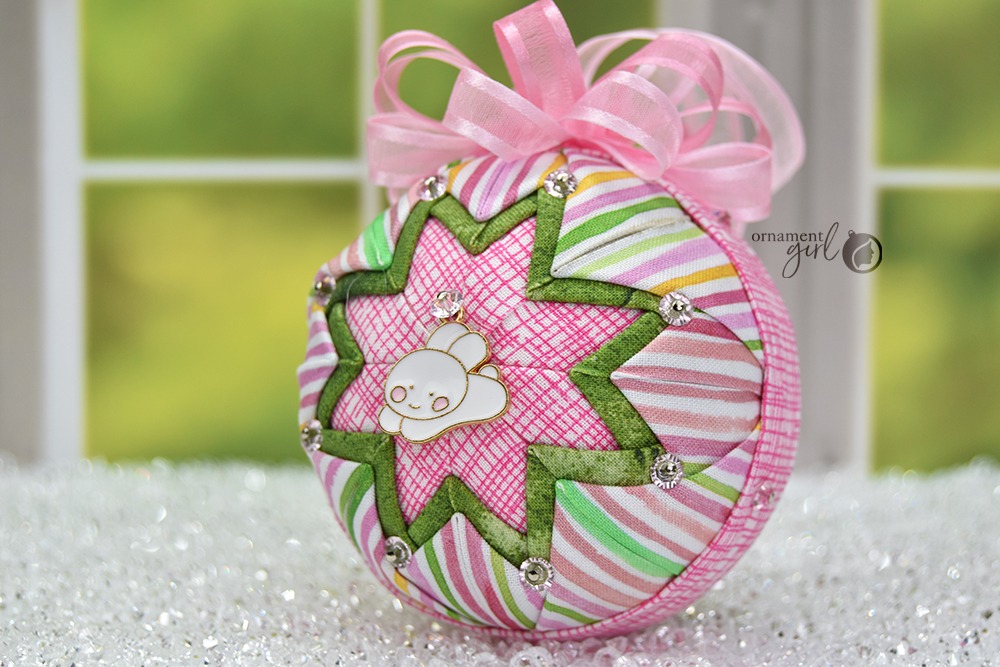 Finished Ornament – Spring Stripes Basic Star – The Ornament Girl's Market